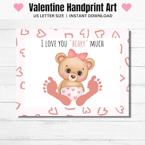 Valentine Handprint Craft ART Printable, Valentine Preschool Art ...