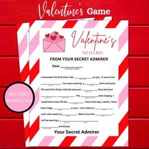 Printable Valentine's Day Game, MAD LIBS Party Game and Activity, Kids ...