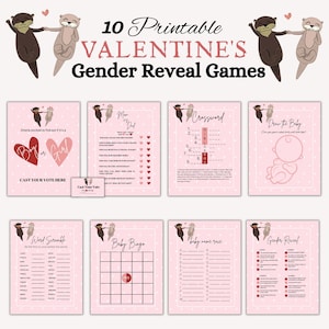 VALENTINE'S Gender Reveal Games Otter Theme Are Perfect for Your ...