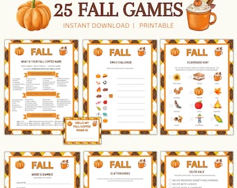 Fall Games, Fall Game Bundle, Autumn Games for Kids and Adults, Fall ...