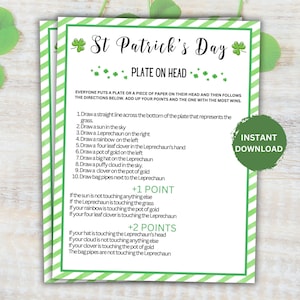 Printable St Patrick's Day Plate on the Head Game, St Paddy's Day Game ...
