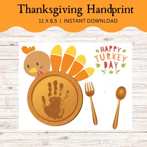 Thanksgiving Handprint Craft Printable, Thanksgiving Preschool Craft ...