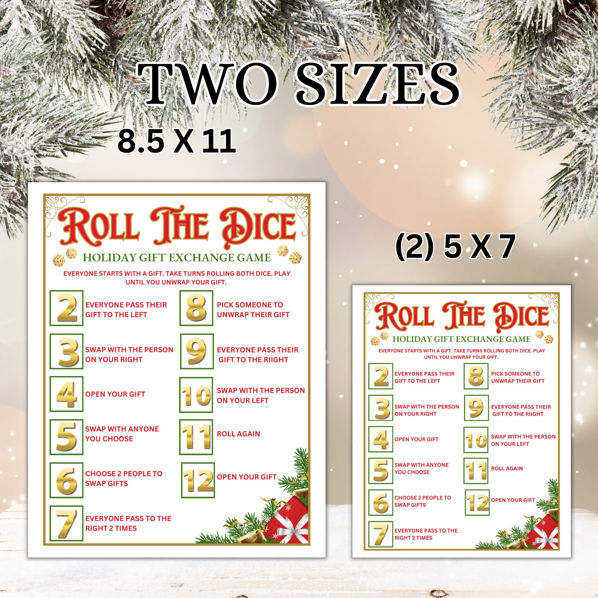 Roll the Dice Holiday Gift Exchange Game, Holiday Fun Gift Swap ...