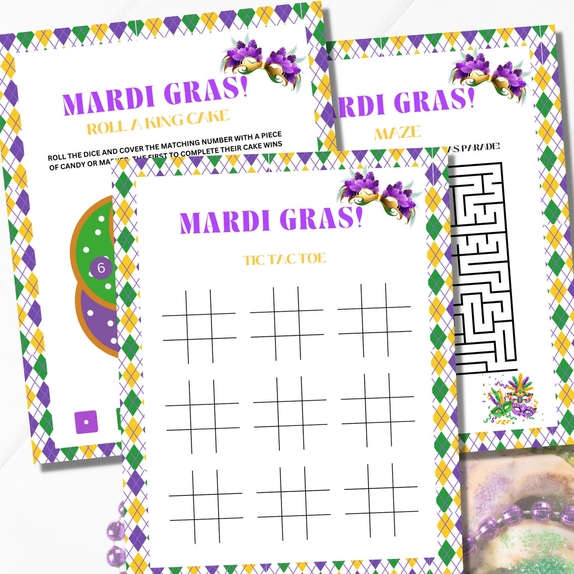 Printable Mardi Gras Game Bundle Party Games and Activities - Etsy