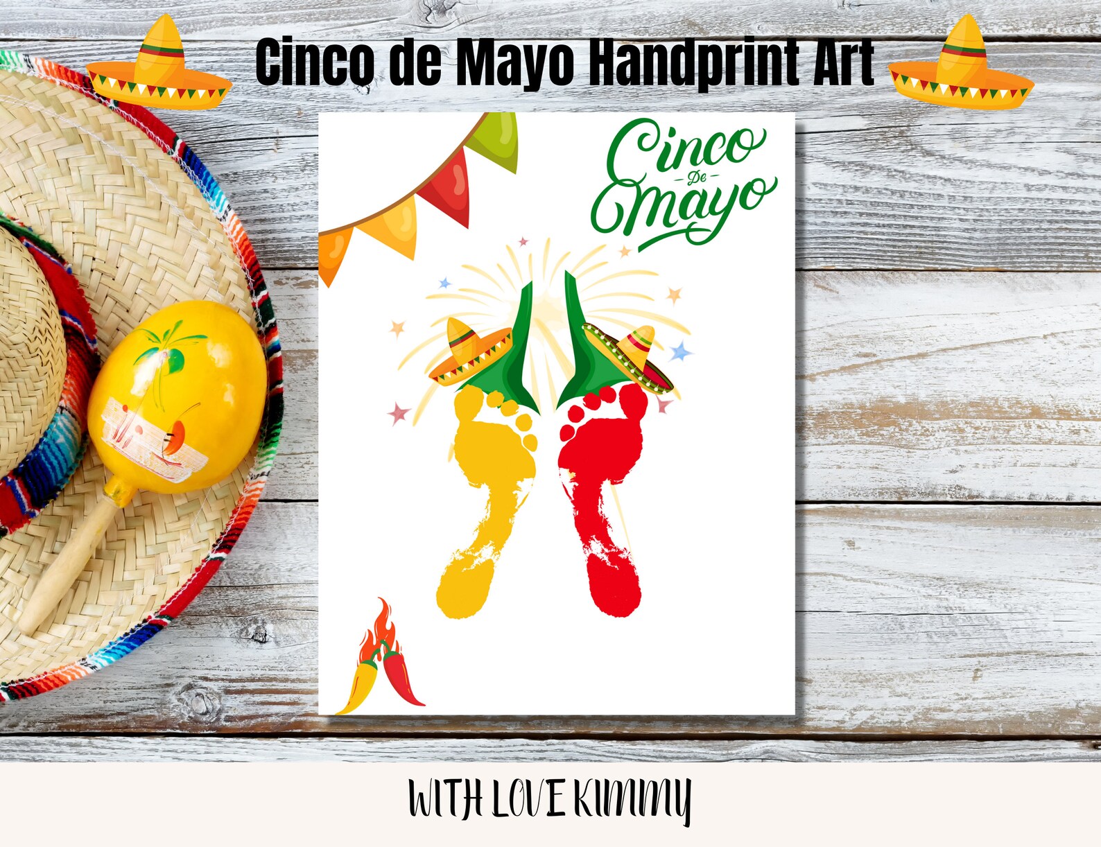 Cinco De Mayo Craft, Cinco De Mayo Handprint and Footprint, Printable ...