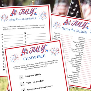 Fourth of July Game Bundle, Printable Family Games, Patriotic Party ...