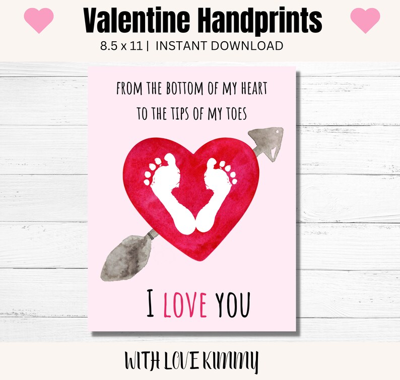 Valentine Handprint Craft Printable Bundle, Valentine Preschool Craft ...