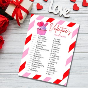 Printable Valentine's Day Game, FOOD PAIRS Party Game and Activity ...
