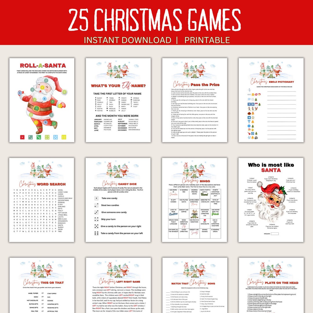 Christmas Game Bundle, Christmas Games, Christmas Party Game, Christmas ...