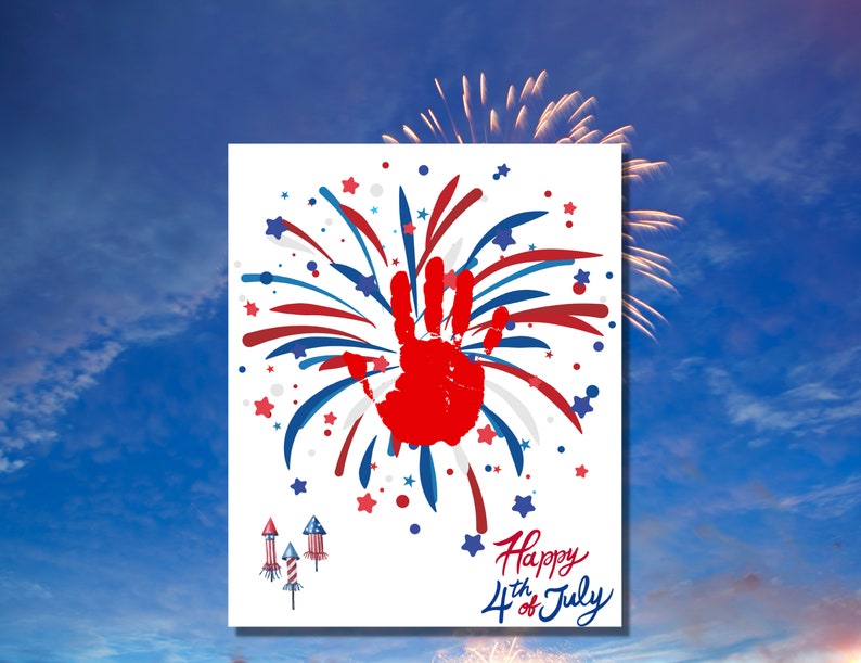 4th of July Handprint Activity, Fourth of July Printable, Happy 4th ...