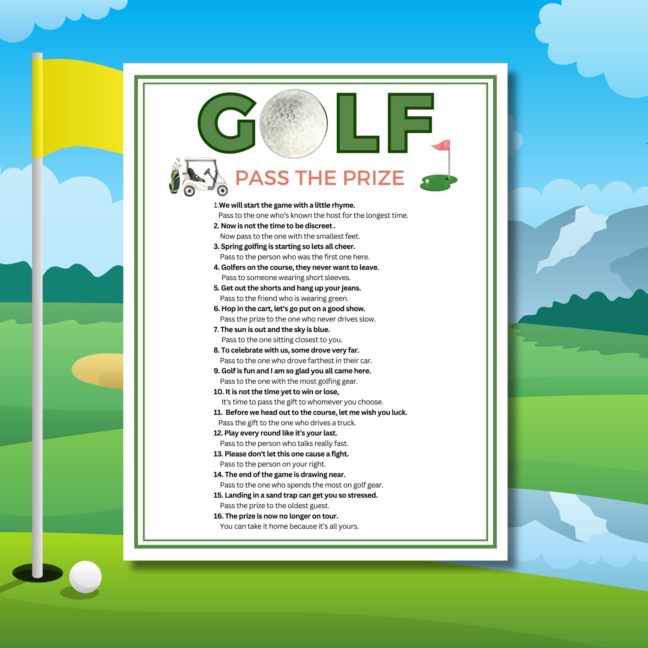 Golf Games Bundle, Golf Party Games, Printable Sports Games (PDF) - Etsy