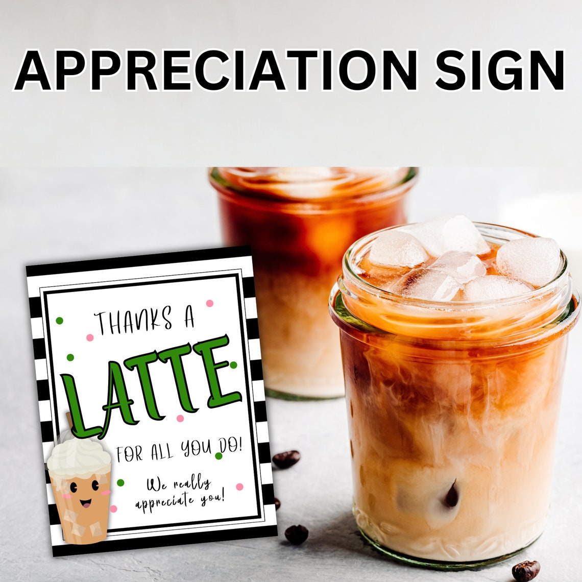 Thanks A Latte Appreciation Sign Chips Staff Employee Office Faculty ...