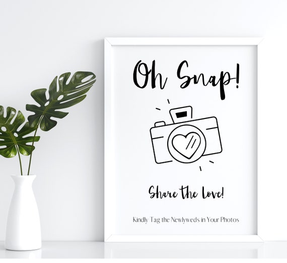 Printable Wedding Oh Snap Sign Modern Wedding Signs Template - Etsy