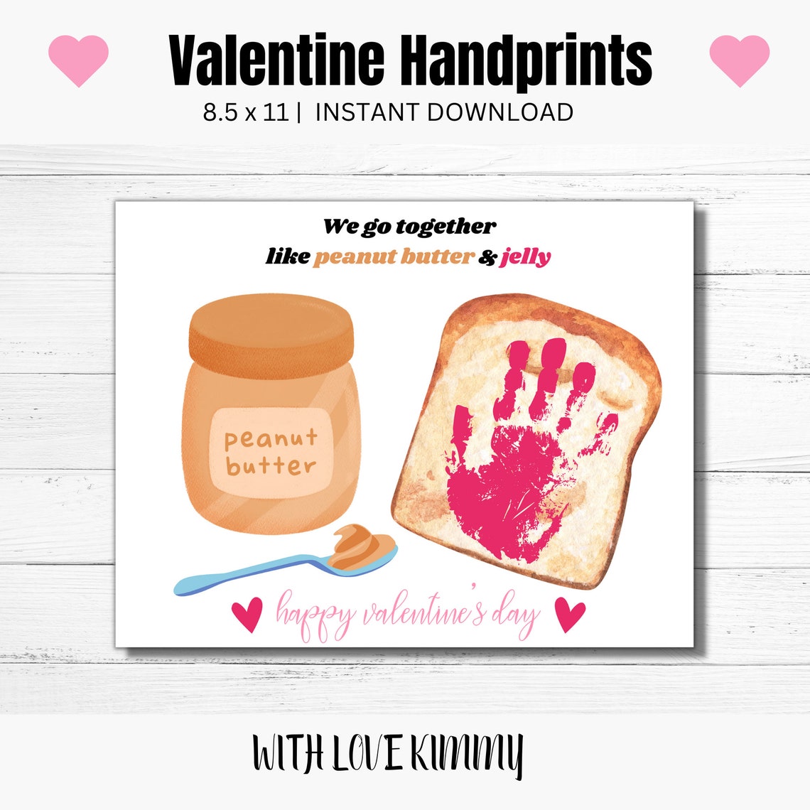 Valentine Handprint Craft Printable Bundle Valentine - Etsy