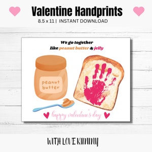 Valentine Handprint Craft Printable Bundle, Valentine Preschool Craft ...