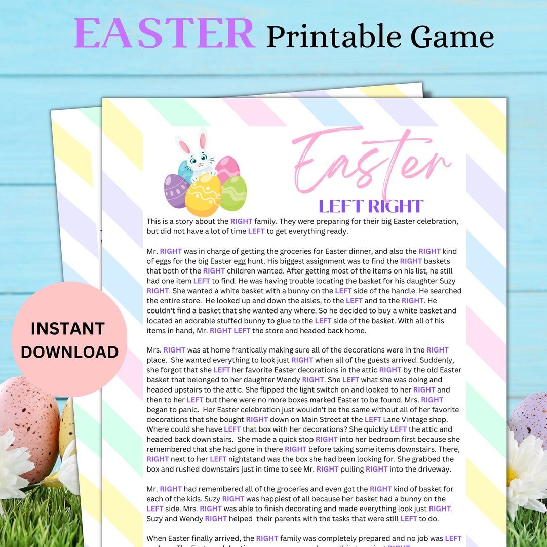 Printable EASTER Game, Easter Kids Game and Activity, Adult Games ...