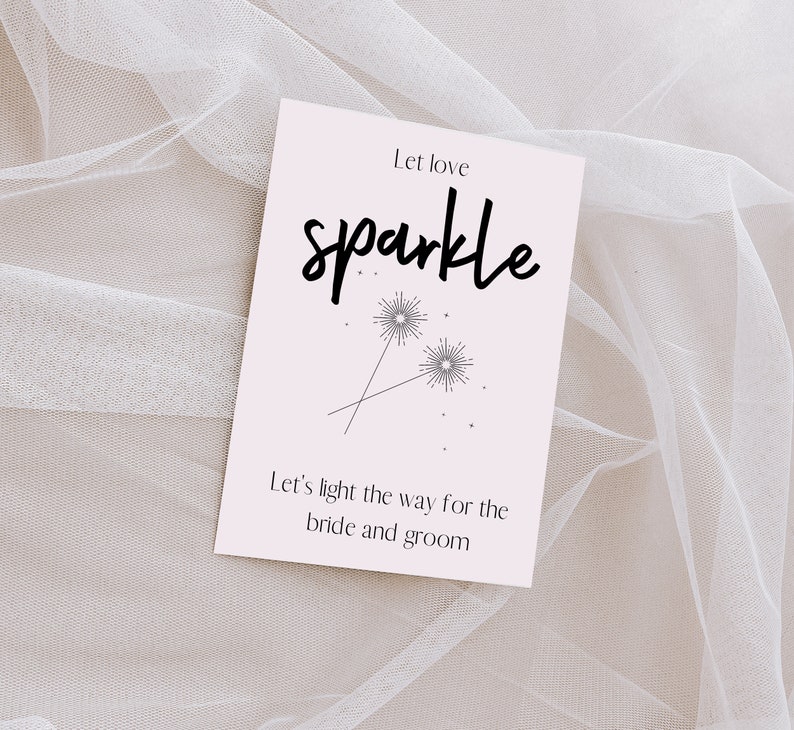 Printable Sparkler Wedding Sign | Modern Wedding Signs Template ...