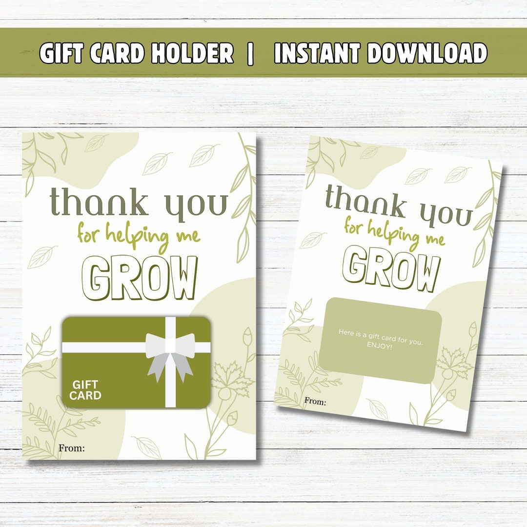 Teacher Appreciation Printable Gift Card Holder, Teacher Gift Card ...