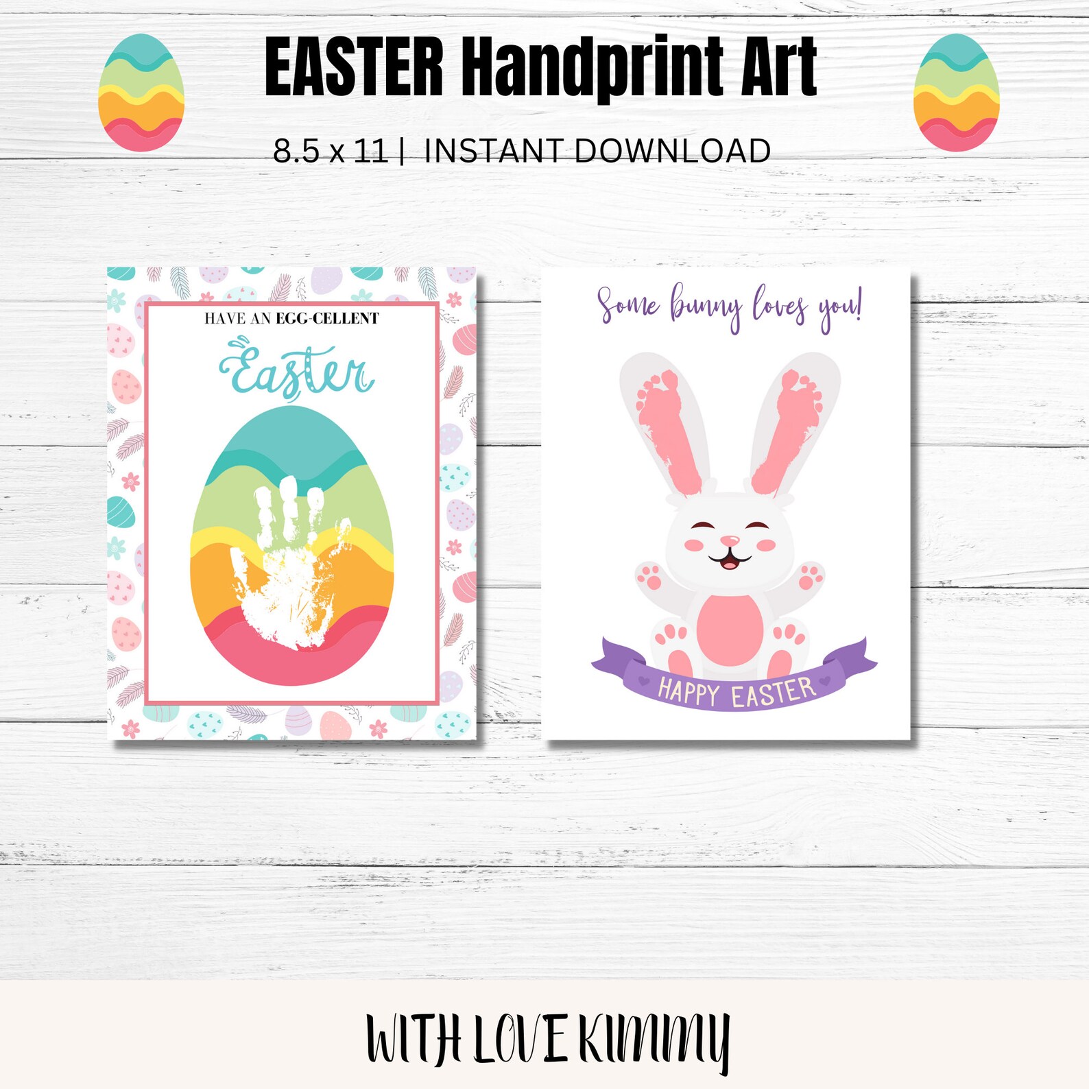 Easter Handprint Footprint Craft Printable Bundle, Preschool Craft ...