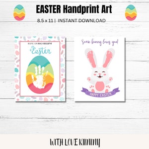 Easter Handprint Footprint Craft Printable Bundle, Preschool Craft ...