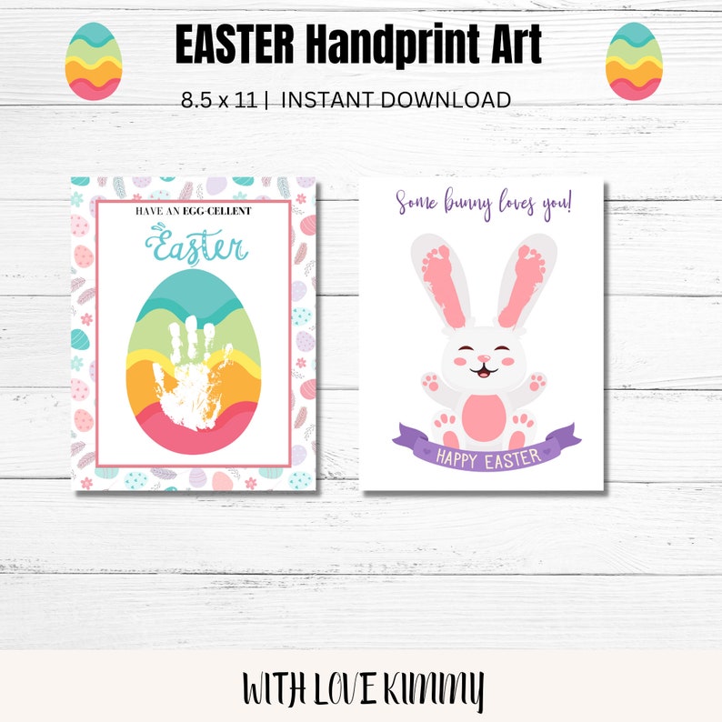 Easter Handprint Footprint Craft Printable Bundle, Preschool Craft ...