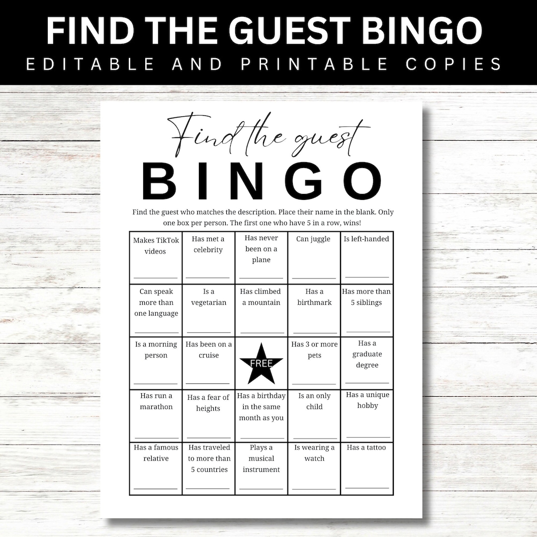 Find Someone Bingo, Get to Know You Bingo, Mingle Bingo,icebreaker Game ...