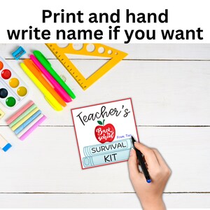 Teacher Survival Kit Gift Tag, Back to School Teacher Gift, Teacher ...