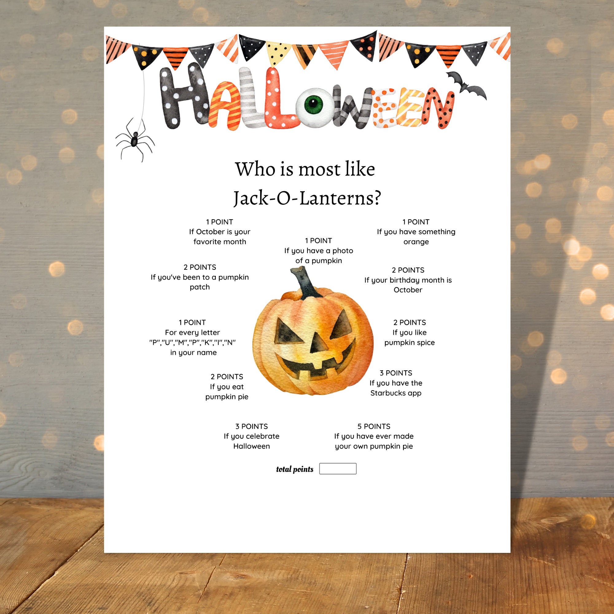 Halloween Who is Most Like Jack-o-lanterns Game Halloween - Etsy