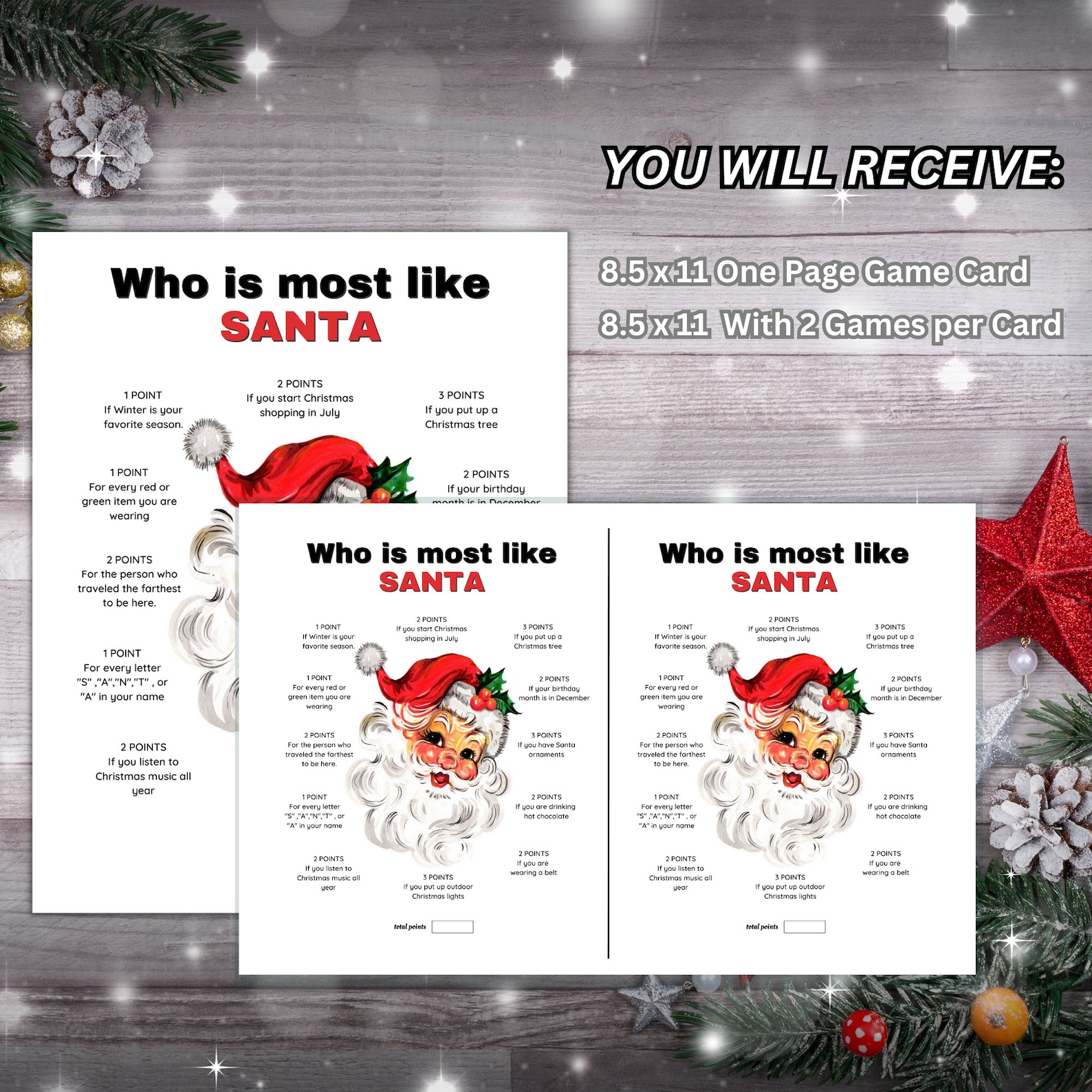 Christmas Who is Most Like Santa Game, Christmas Printable, Family ...