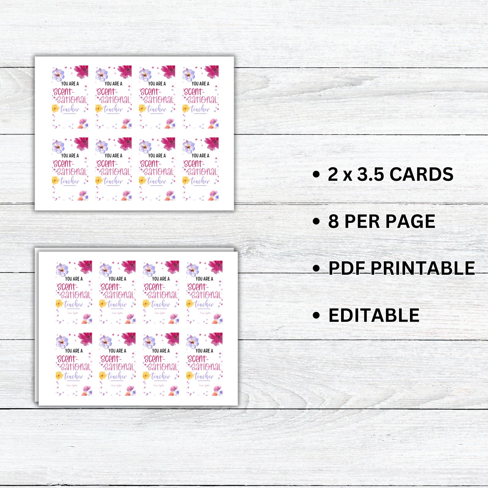 Editable Scent-sational Teacher Gift Tag, Teacher Appreciation Week ...