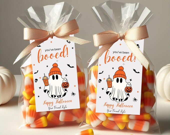 PRINTABLE You've Been Booed! Happy Halloween! Cute Ghost Gift Tag ...