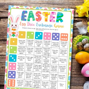 Dice Easter Egg Exchange Game, Easter Dice Game, Kids Adults Family ...