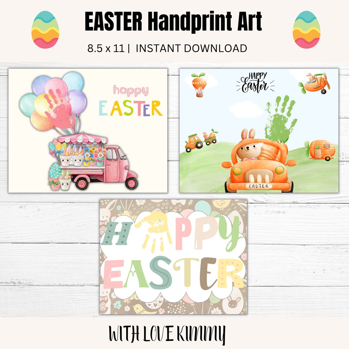 Easter Handprint Footprint Craft Printable Bundle Preschool - Etsy