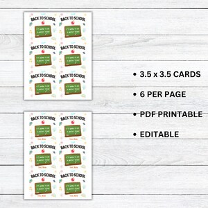 Editable Back to School Gift Tag, Student Gift From Teacher, First Day ...