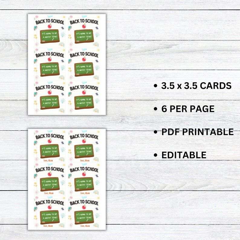 Editable Back to School Gift Tag, Student Gift From Teacher, First Day ...