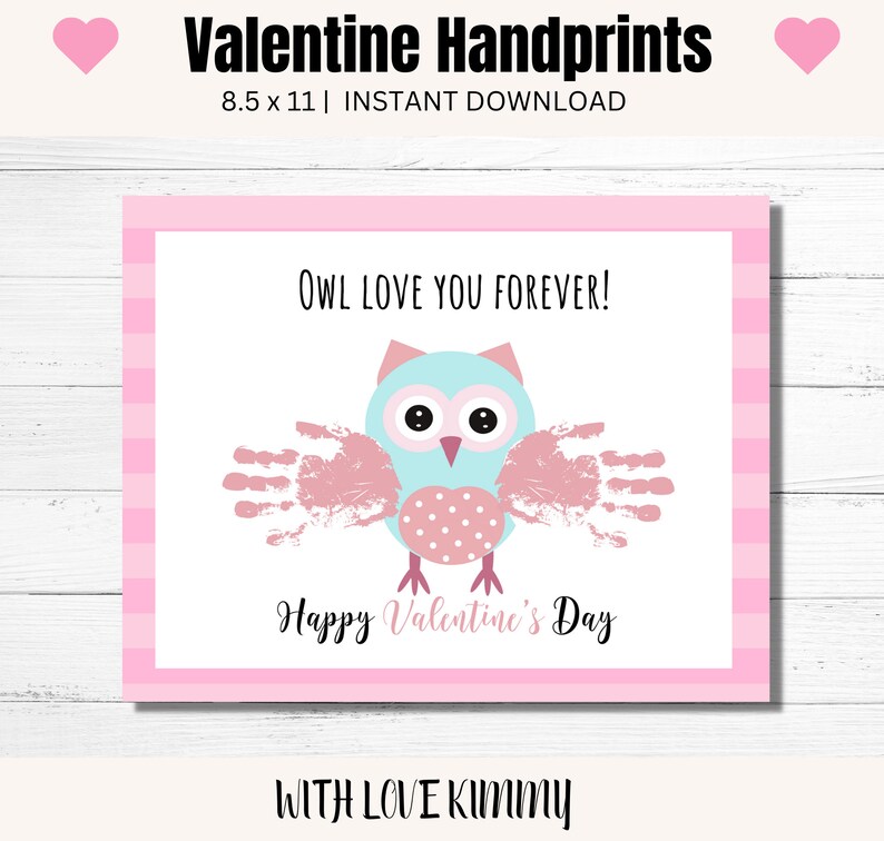 Valentine Handprint Craft Printable Bundle, Valentine Preschool Craft ...