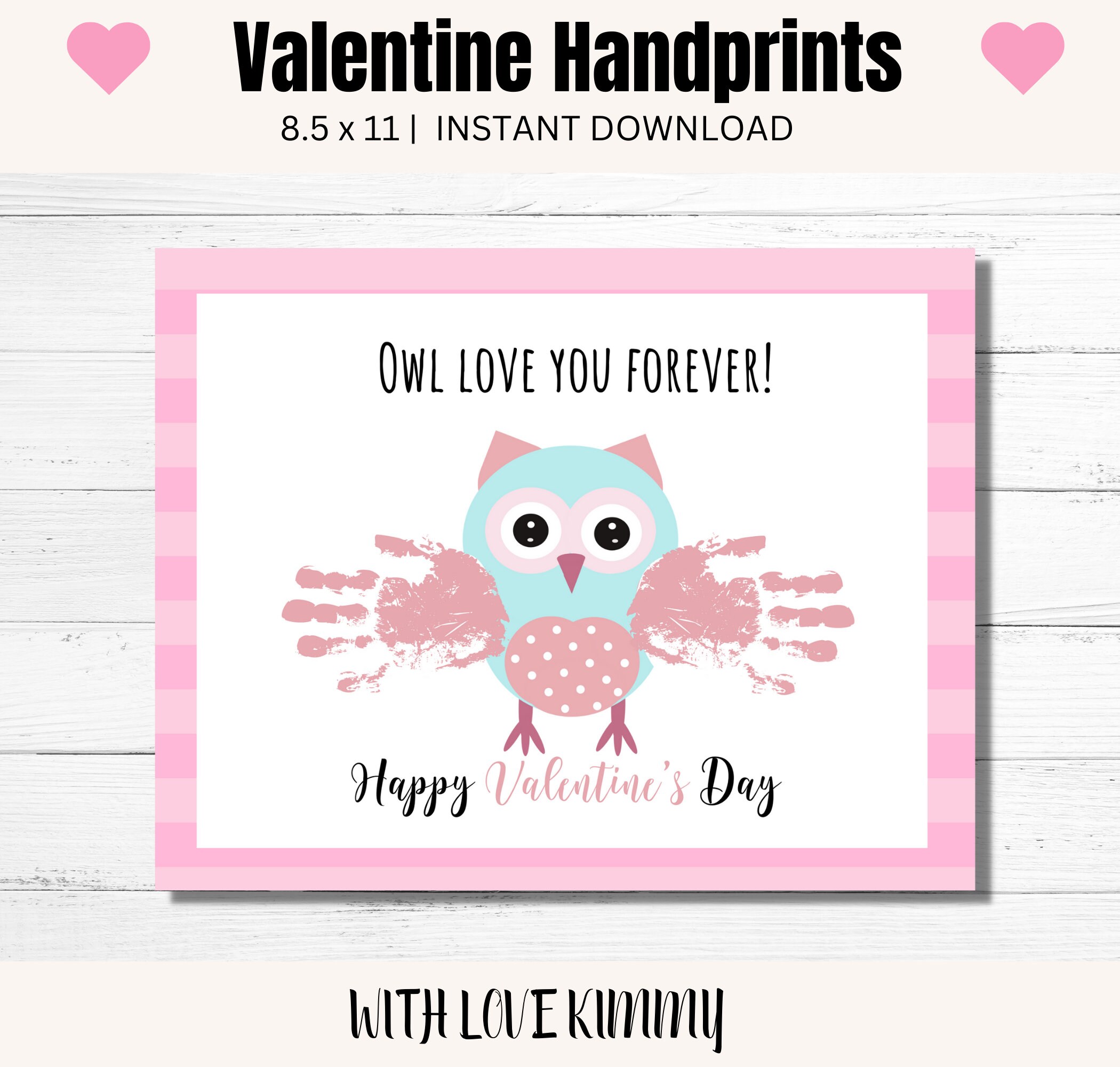 Valentine Handprint Craft Printable Bundle, Valentine Preschool Craft ...