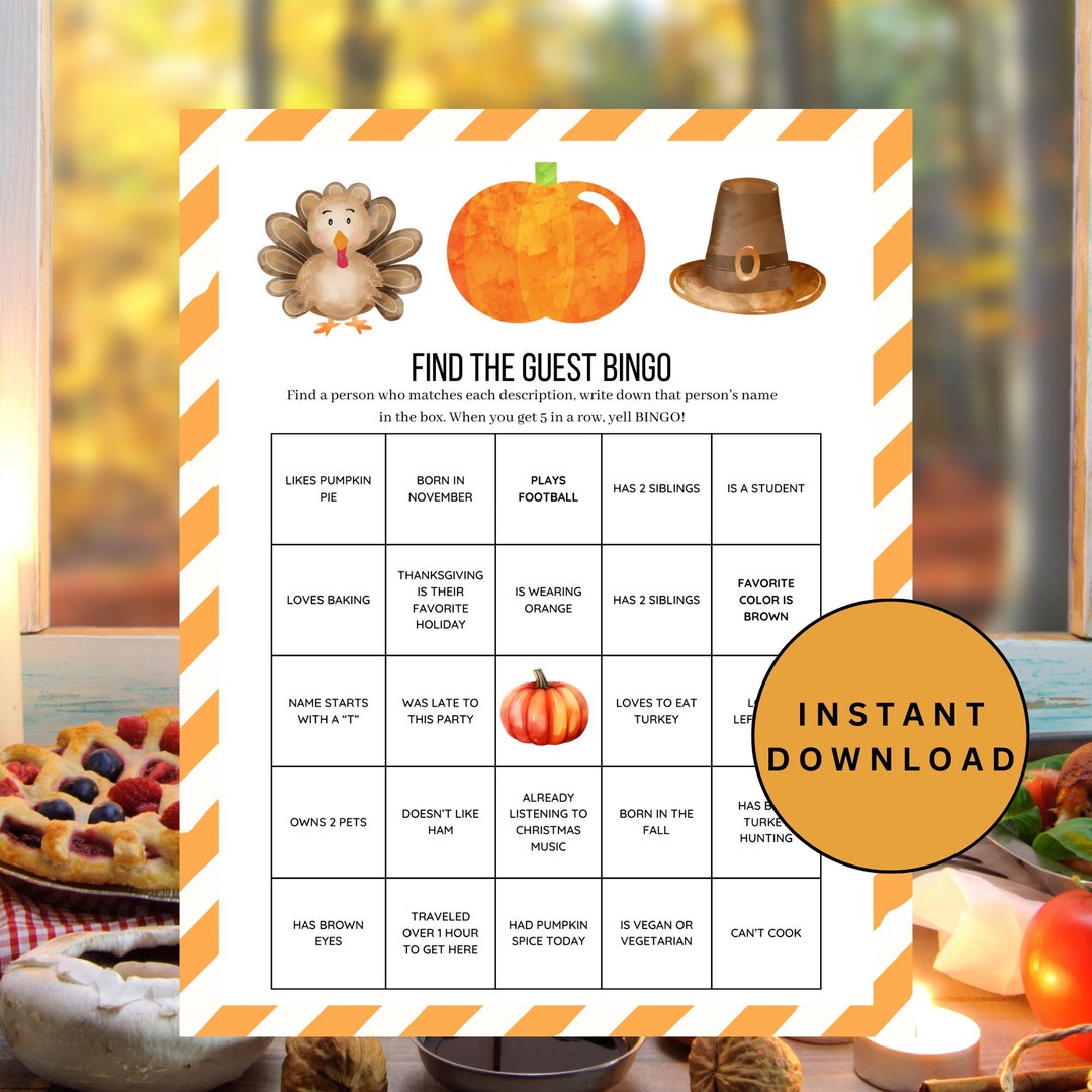 Thanksgiving Game, Thanksgiving Bingo Game, Thanksgiving Game Kids ...