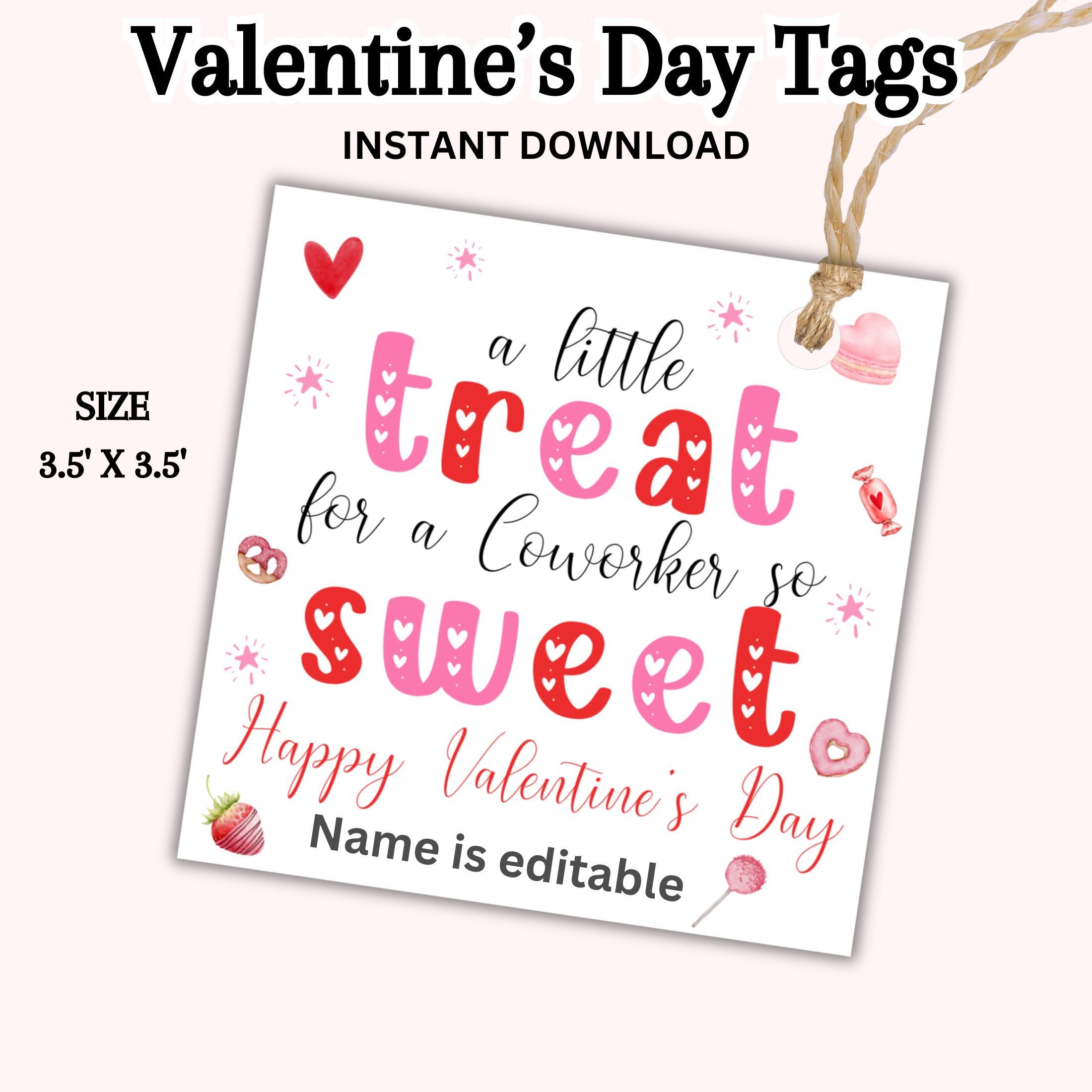 Coworker Valentines Gift Tag, Printable Valentine Gifts Tags ...