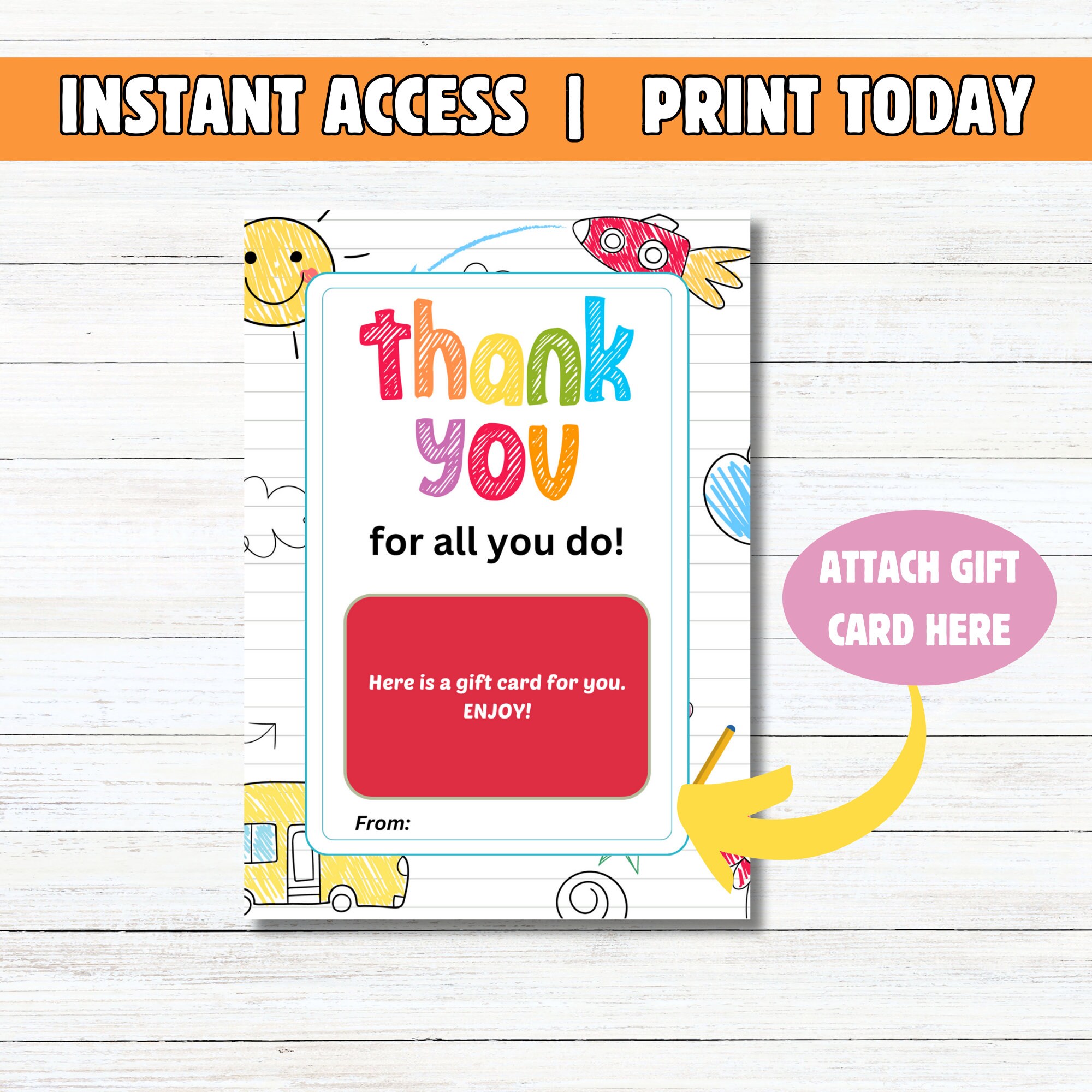 Teacher Appreciation Printable Gift Card Holder, Teacher Gift Card ...