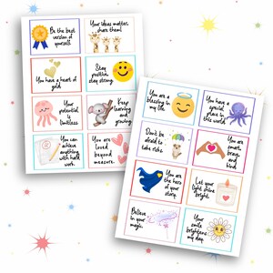 Printable Lunch Box Note Card Letters for Kids, Back to School ...