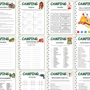 Camping Games Bundle for Kids & Adults, Camping Activities, Family ...