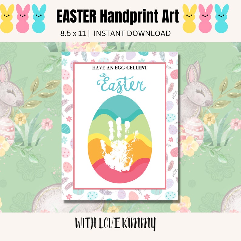 Easter Handprint Footprint Craft Printable, Preschool Craft, Easter ...