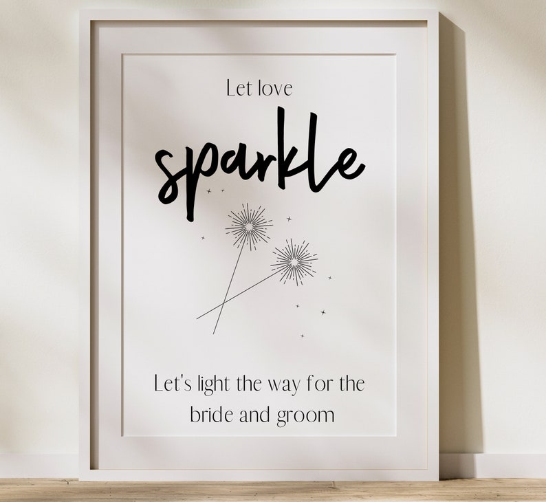 Printable Sparkler Wedding Sign | Modern Wedding Signs Template ...