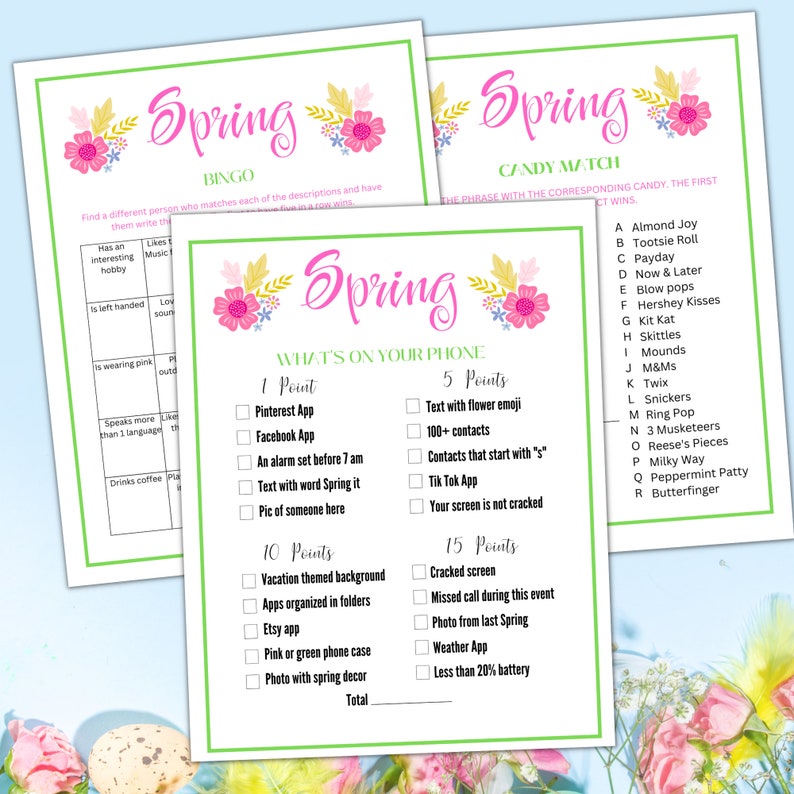 Printable SPRING Game Bundle Spring Party Games and - Etsy