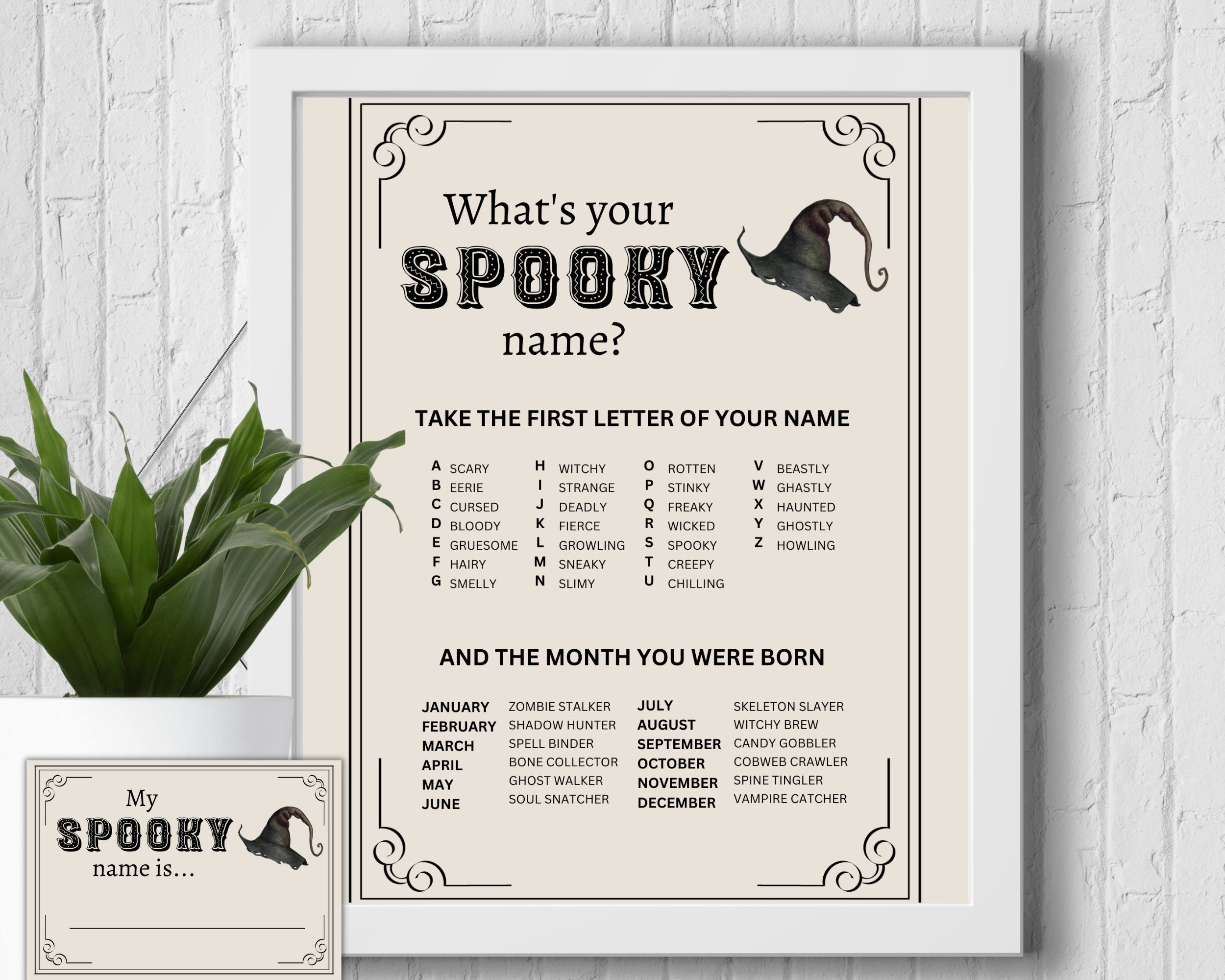 What's Your Spooky Name Game, Halloween Party Activity, Halloween Adult ...