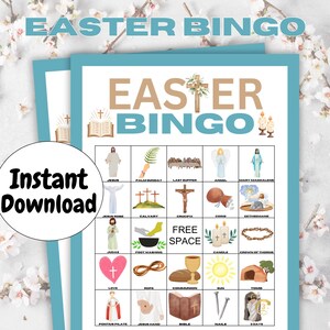 50 EASTER Bingo Cards Game, Christian Bingo, Religious Bingo Game ...