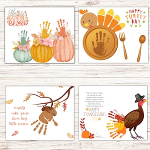 Thanksgiving Handprint Craft Printable Bundle, Thanksgiving Preschool ...