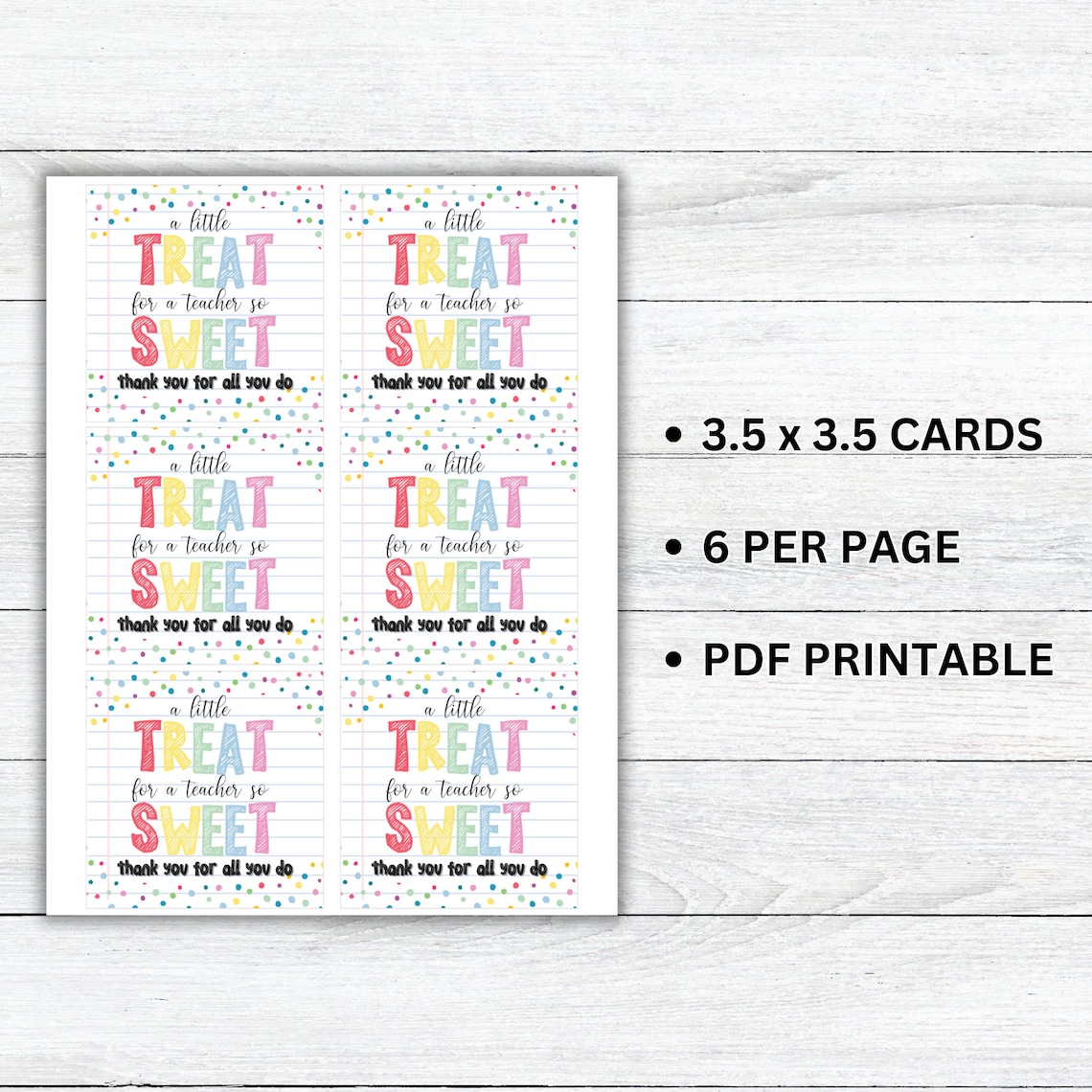 Teacher Sweet Treat Gift Tag, Teacher Appreciation, Baked Snack Teacher ...