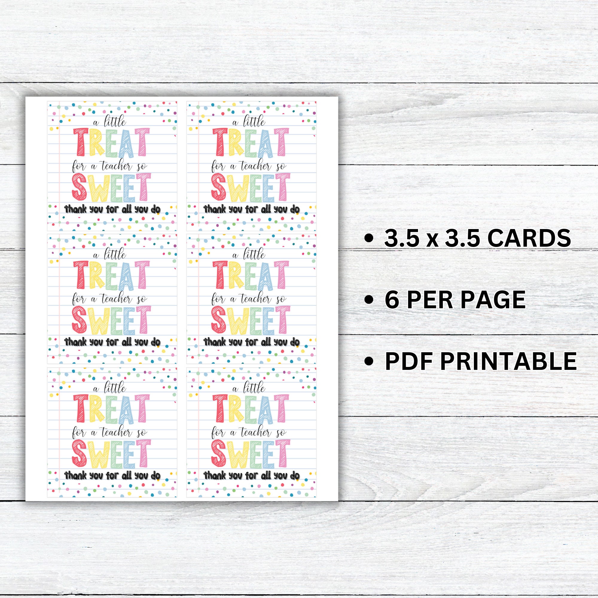 Teacher Sweet Treat Gift Tag, Teacher Appreciation, Baked Snack Teacher ...